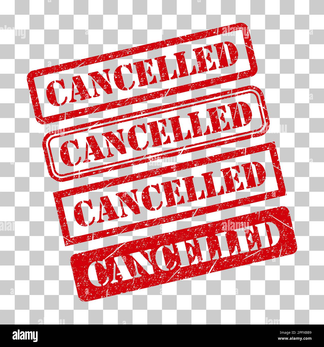 Set of Cancelled stamp symbol, label sticker sign button, text banner ...