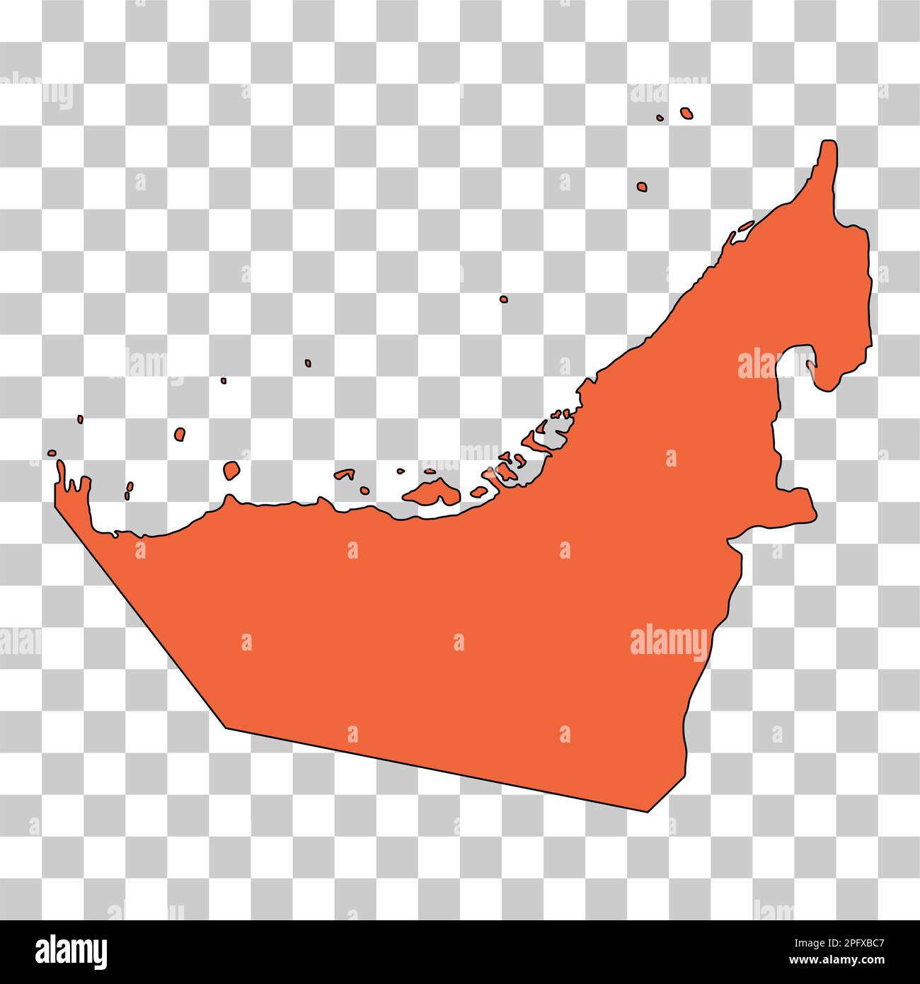 United arab emirates map icon, geography blank concept, isolated ...