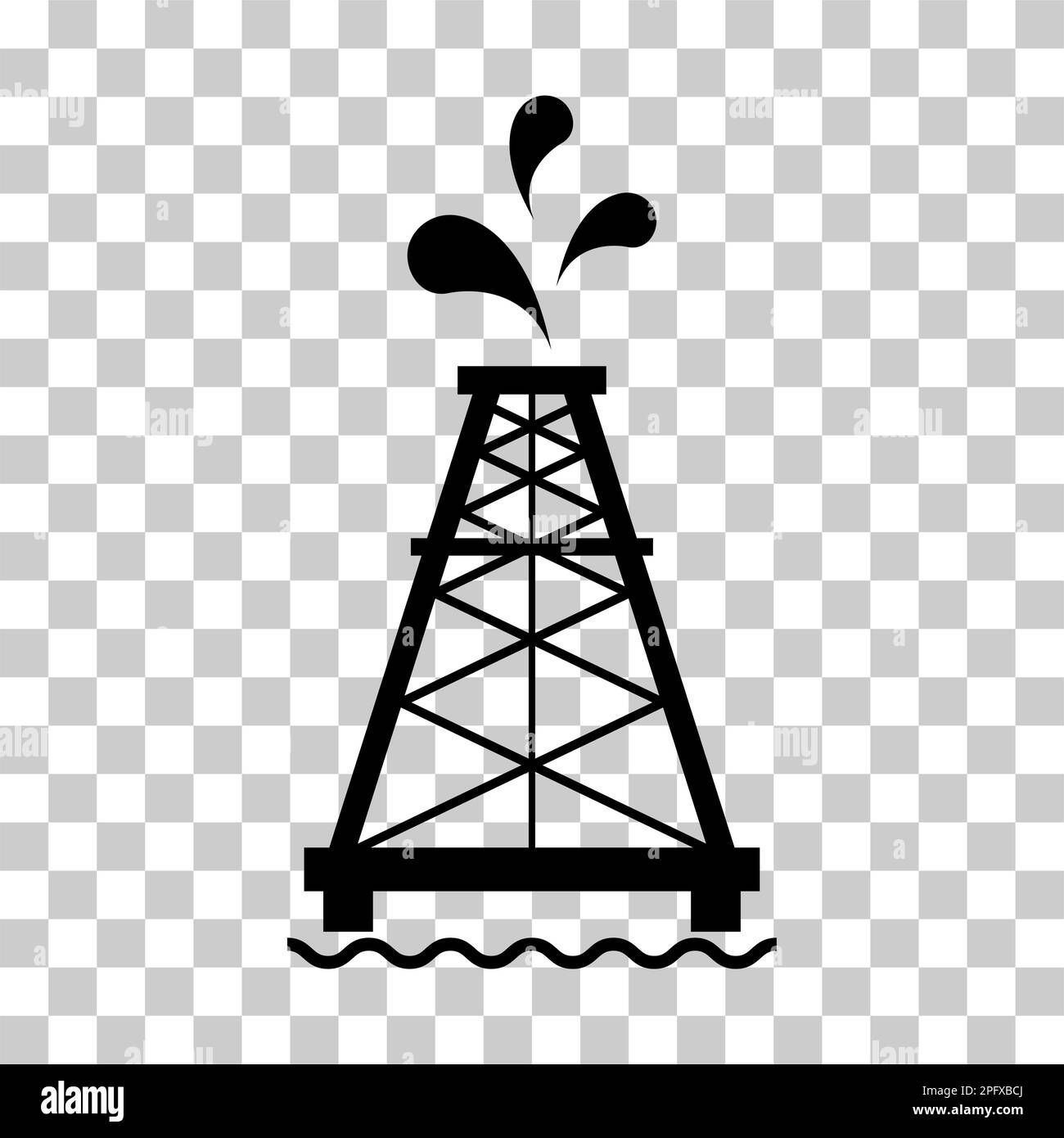 Oil rig flat graphic icon, fuel platform industry tower gas sign ...