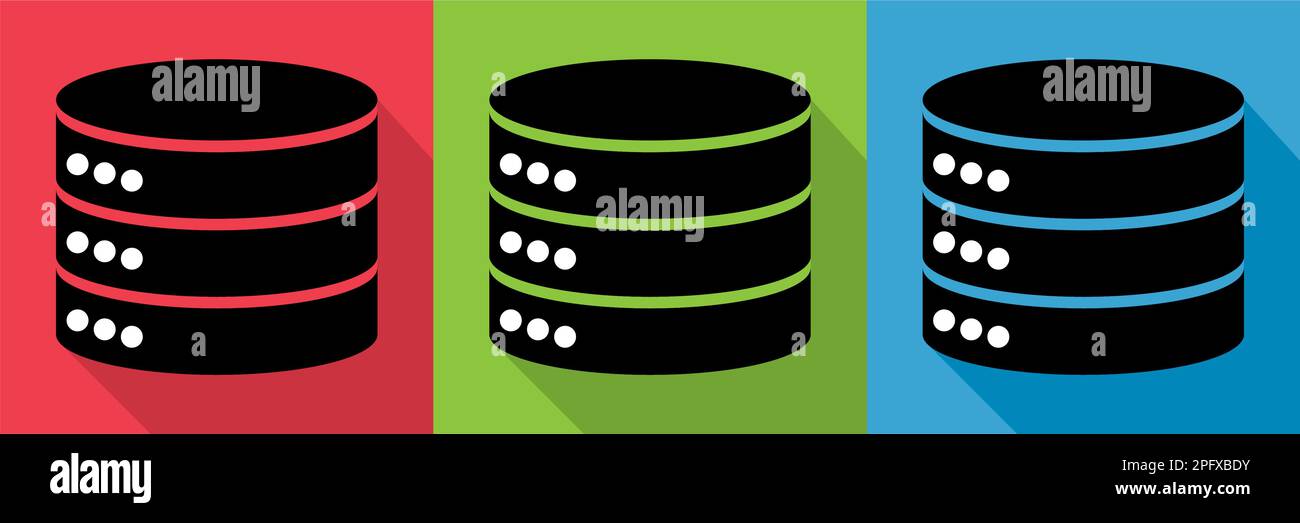 Set Of Database Storage Icon Internet Network Server Cloud Data Symbol Connection System
