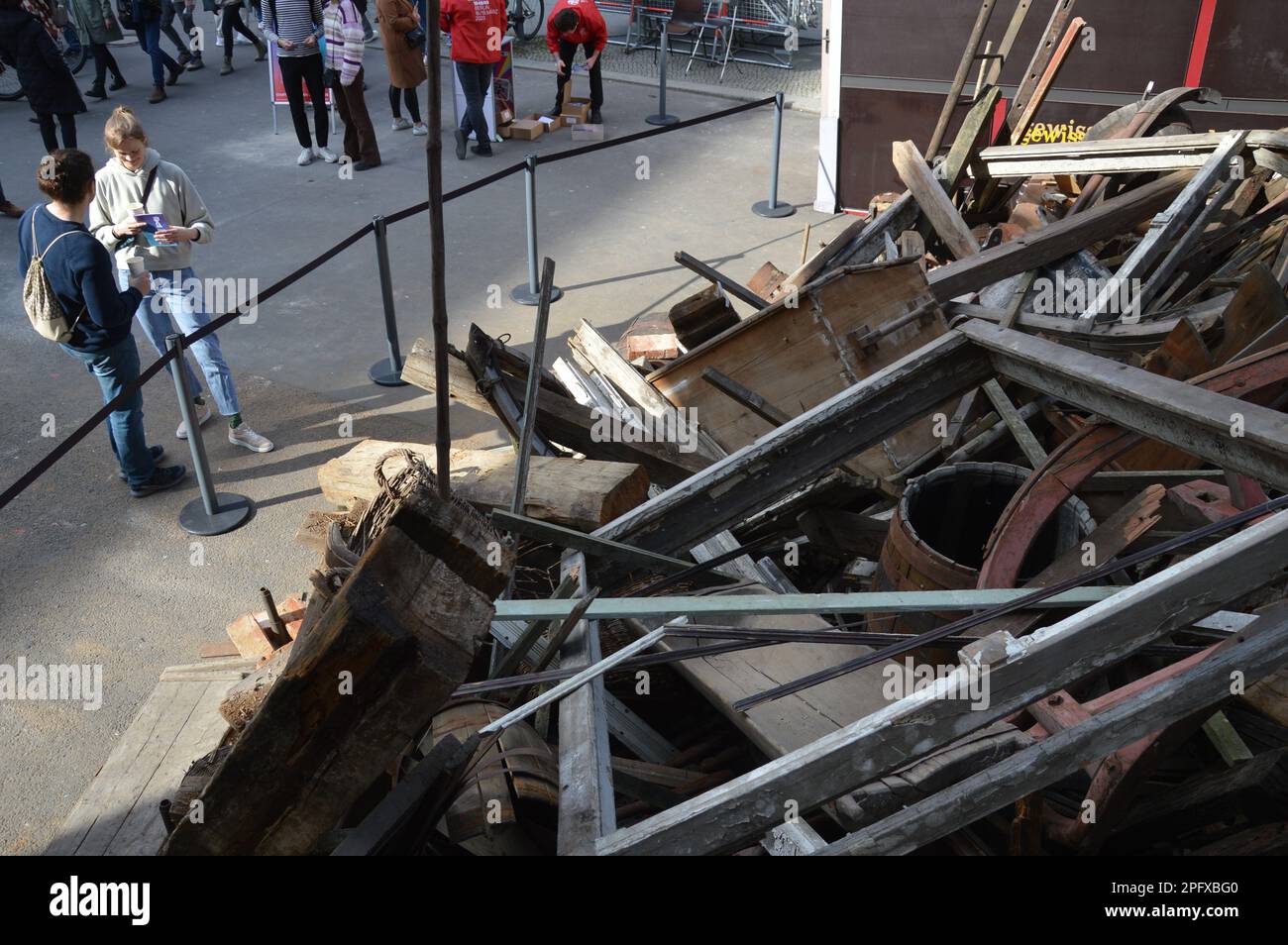 Berlin, Germany - March 18, 2023 - Open-air exhibition of revolution in ...