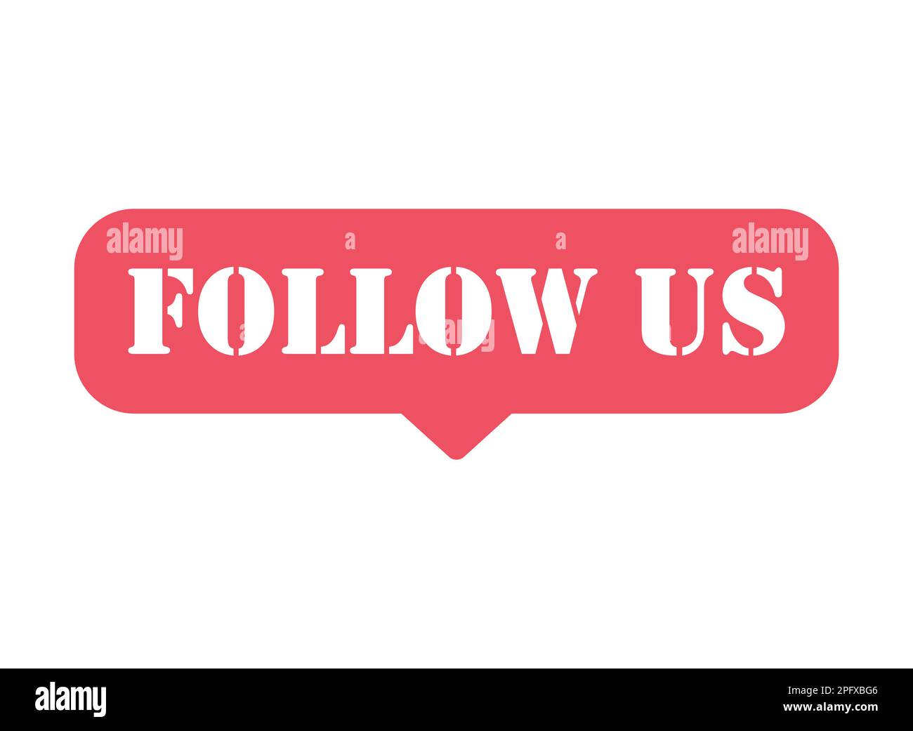 Follow us graphic concept symbol, speech button web label, vector ...