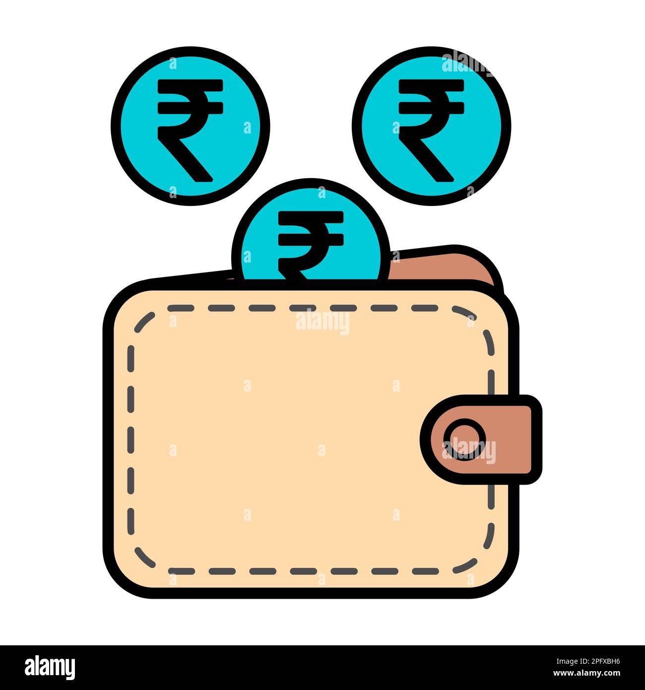 Wallet rupee icon, finance flat symbol, economy deposit cash vector ...