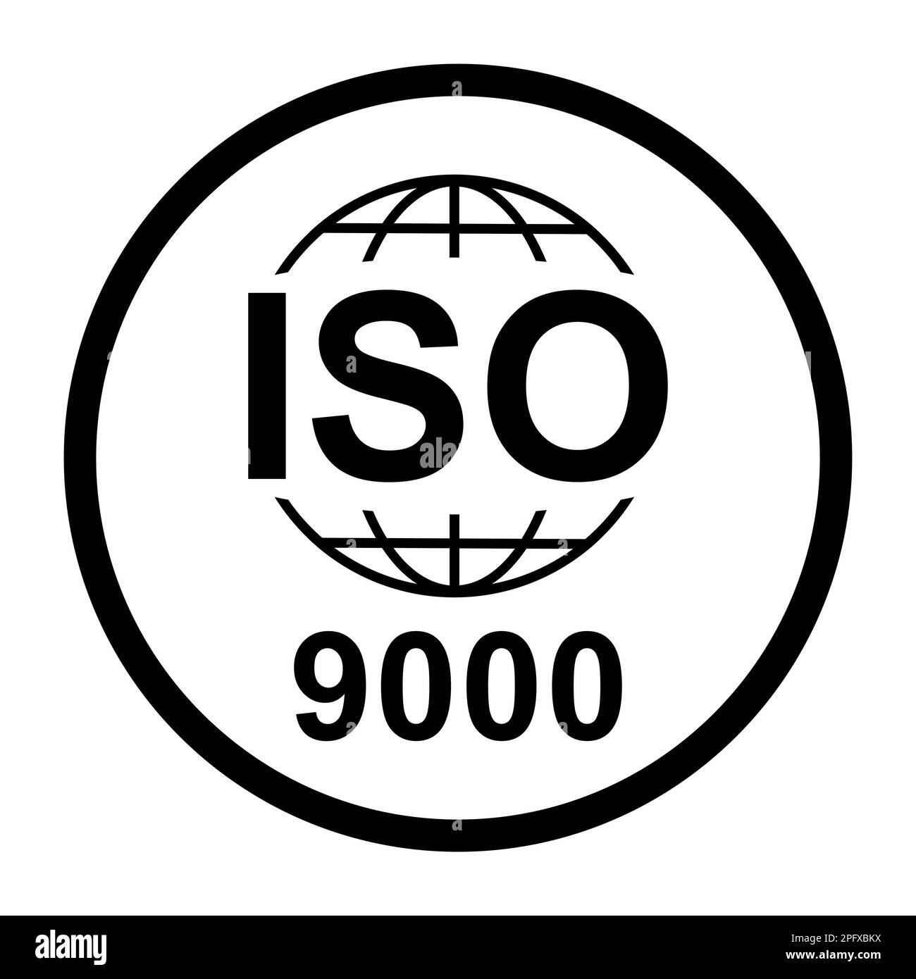Iso 9000 icon. Standard quality symbol. Vector button sign isolated on ...