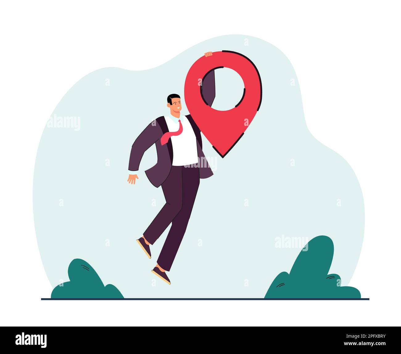 Businessman smartphone map location Stock Vector Images - Alamy