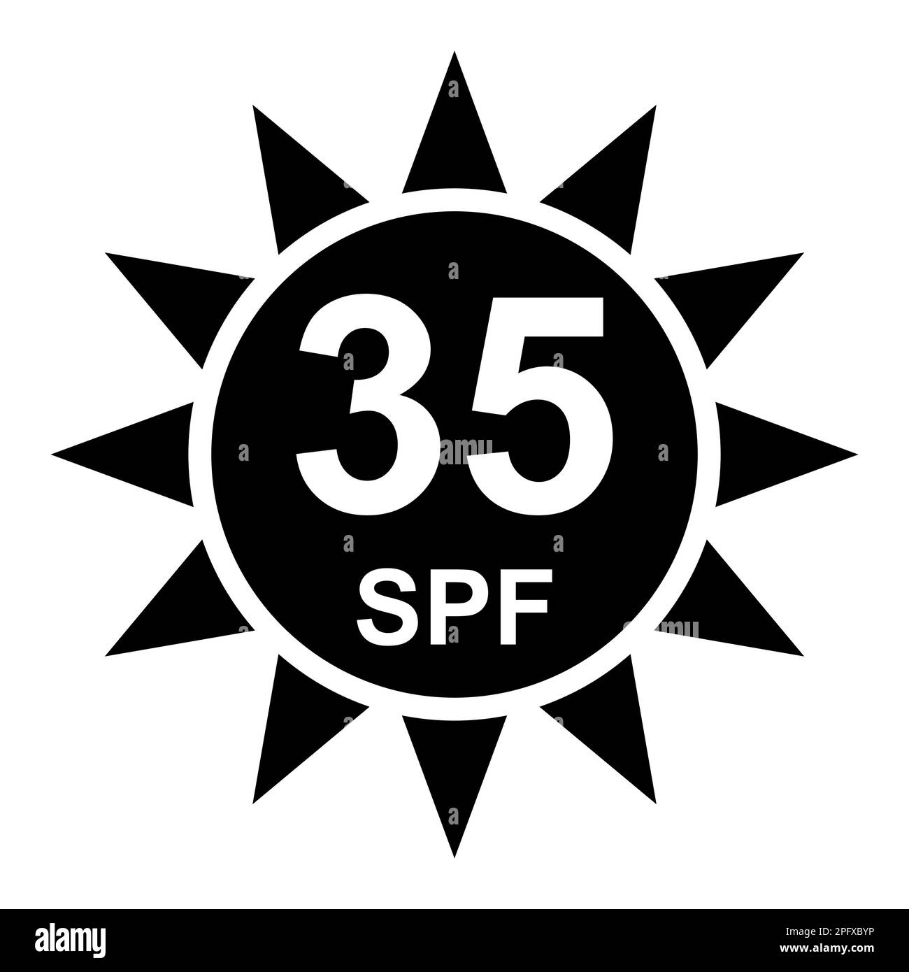 Sun protection factor 35 icon, uv radiation block symbol, sun protect ...