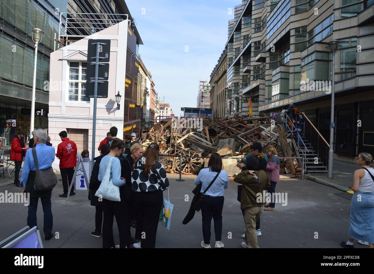 Berlin, Germany - March 18, 2023 - Open-air exhibition of revolution in ...