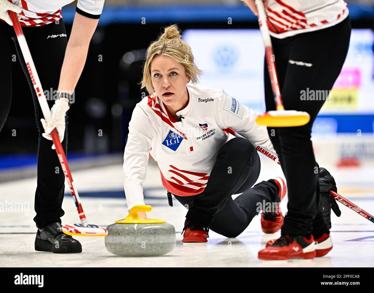 Denmark's skip Madeleine Dupont in action during match between Scotland ...