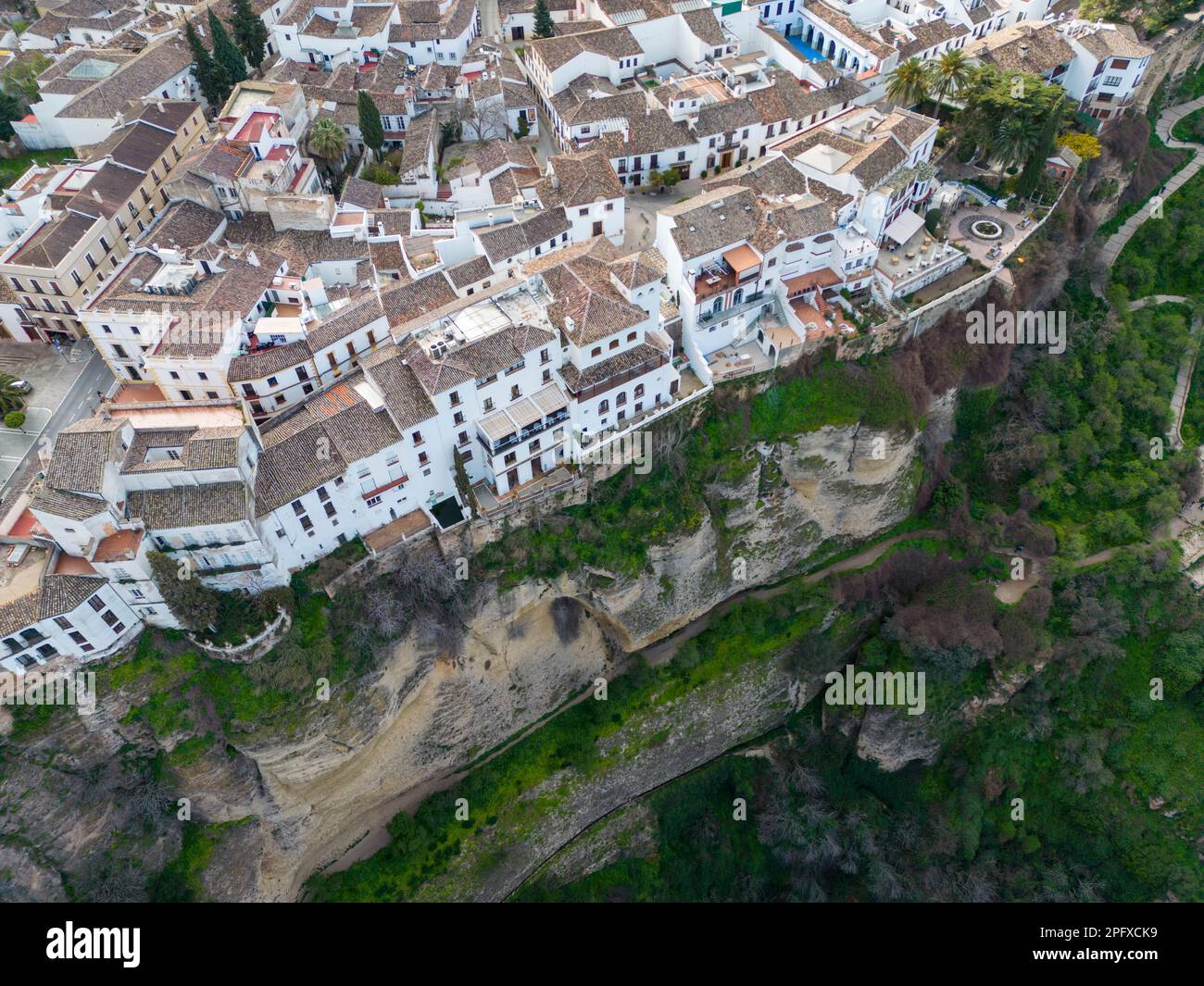 view of the monumental city of Ronda in the province of Malaga, Spain ...