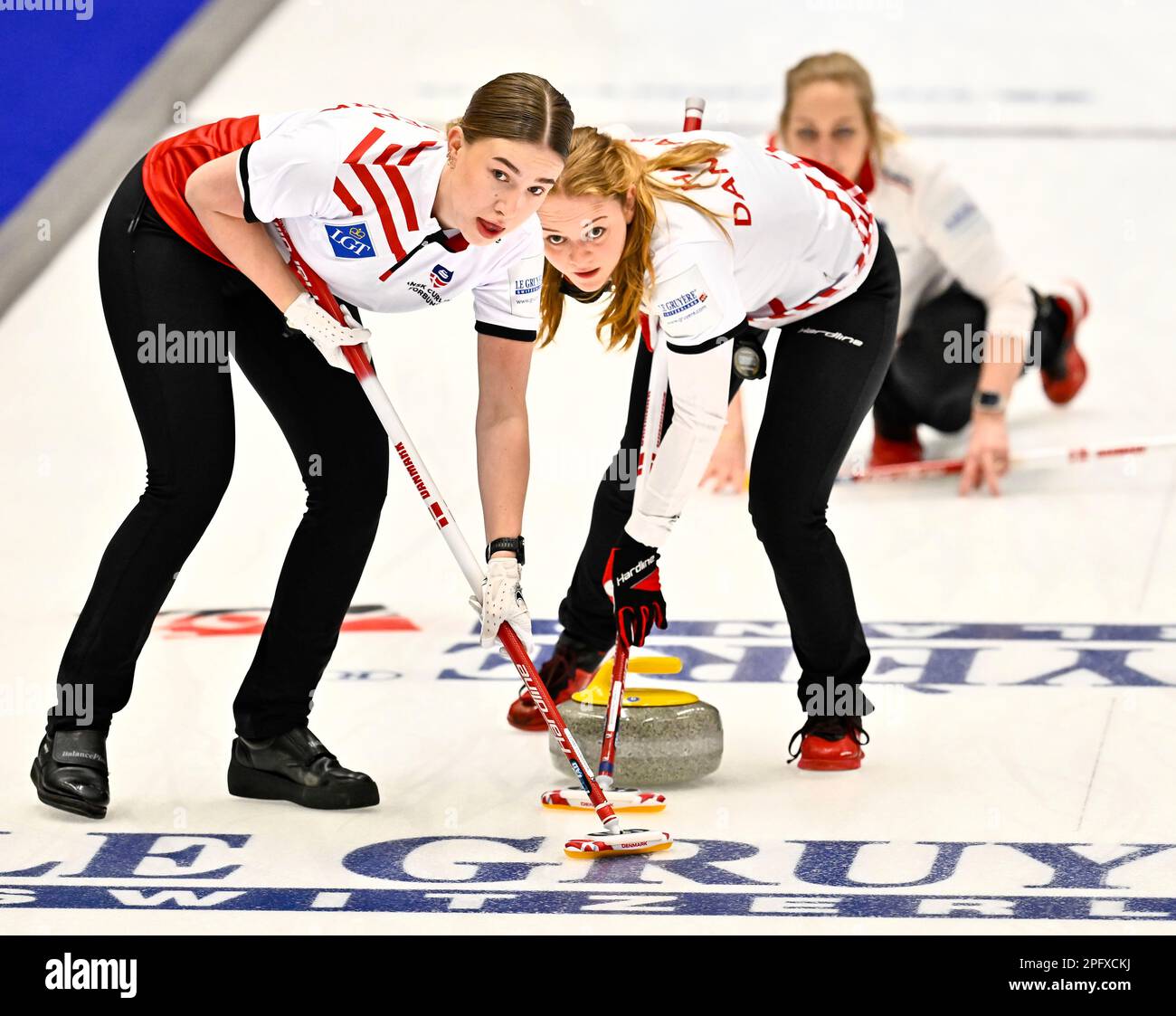 Denmark's My Larsen, left, and Mathilde Halse in action during the ...