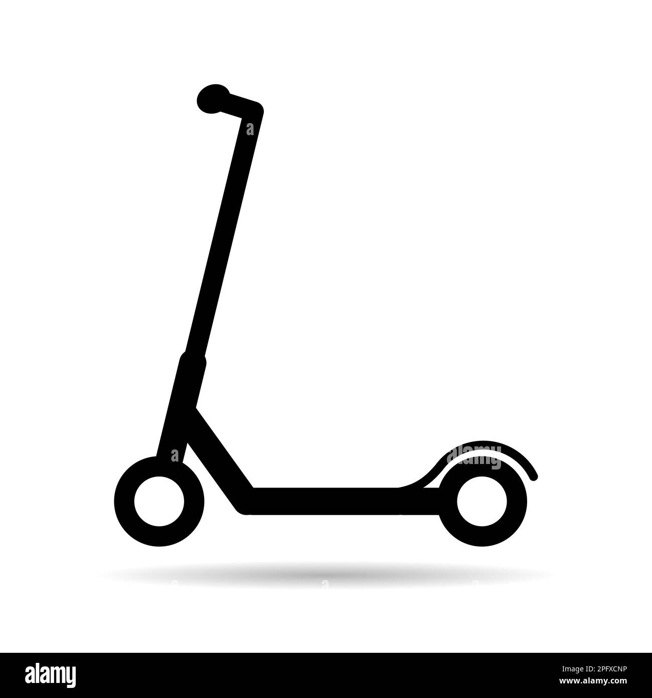 Electric scooter shadow icon, urban flat eco friendly transport ...