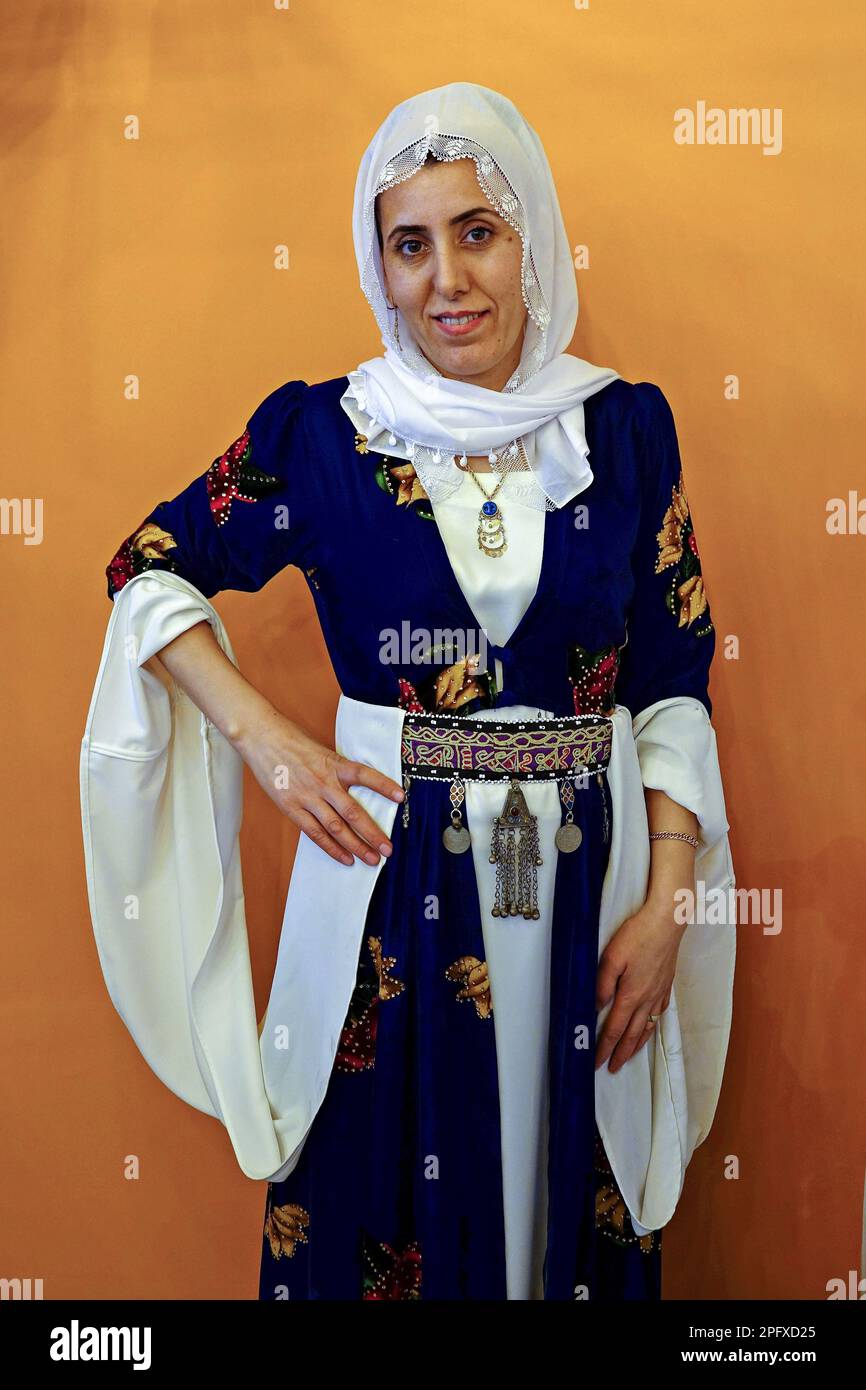 Kurdish fashion designer Yasemin Suleymanoglu in the Kurdish national ...