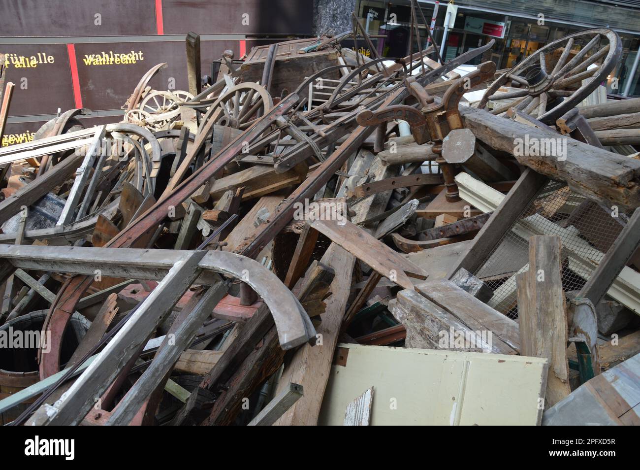 Berlin, Germany - March 18, 2023 - Open-air exhibition of revolution in ...