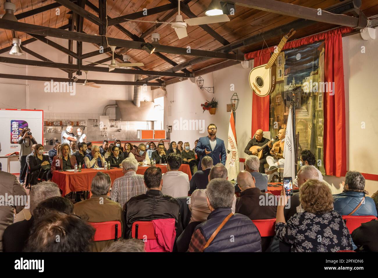 Performance of Fado singer in Fado club in Lisbon, Portugal Stock Photo ...