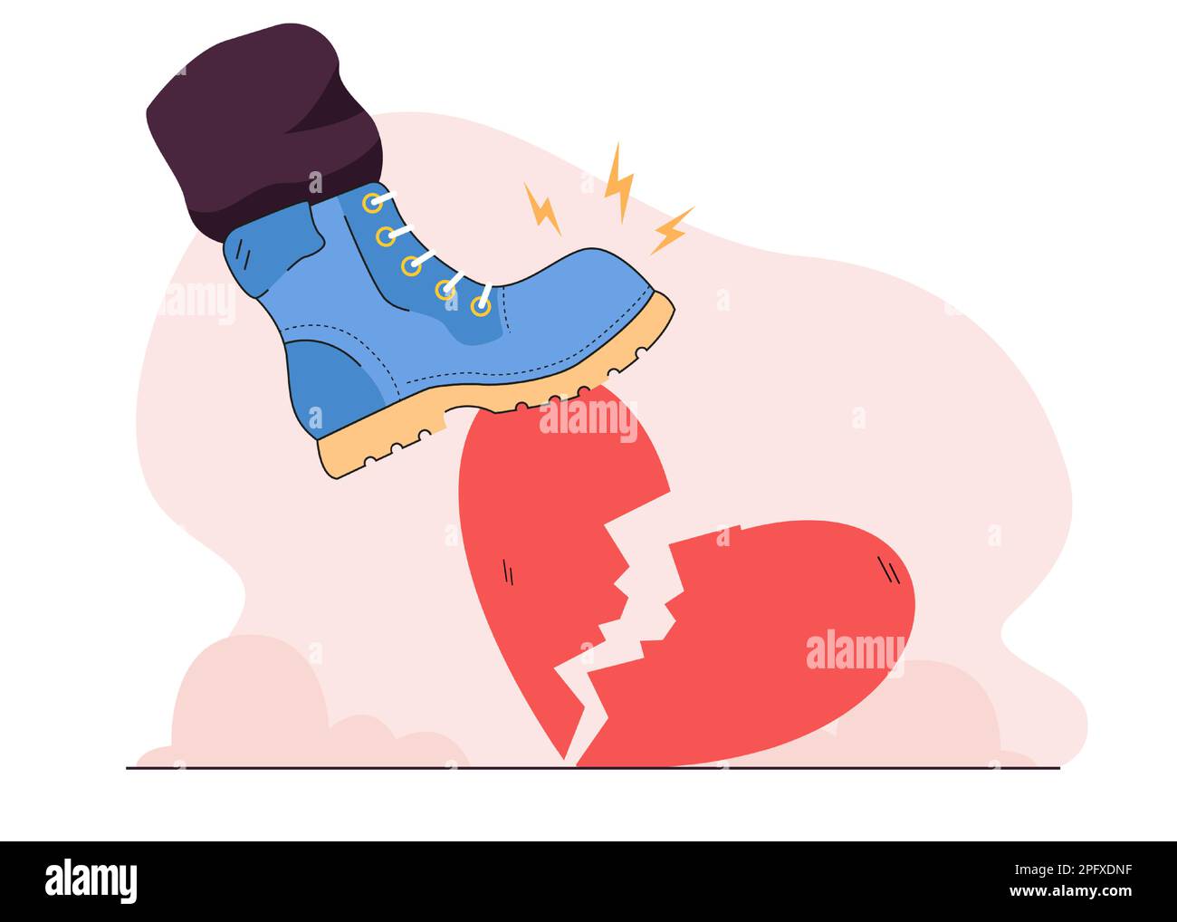 Hard heartbreak by cruel big foot in boot Stock Vector Image & Art - Alamy