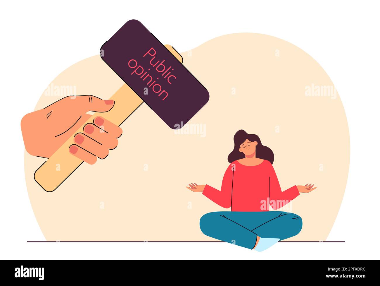 Hummer under girl sitting on floor as symbol of public opinion Stock Vector Image & Art - Alamy