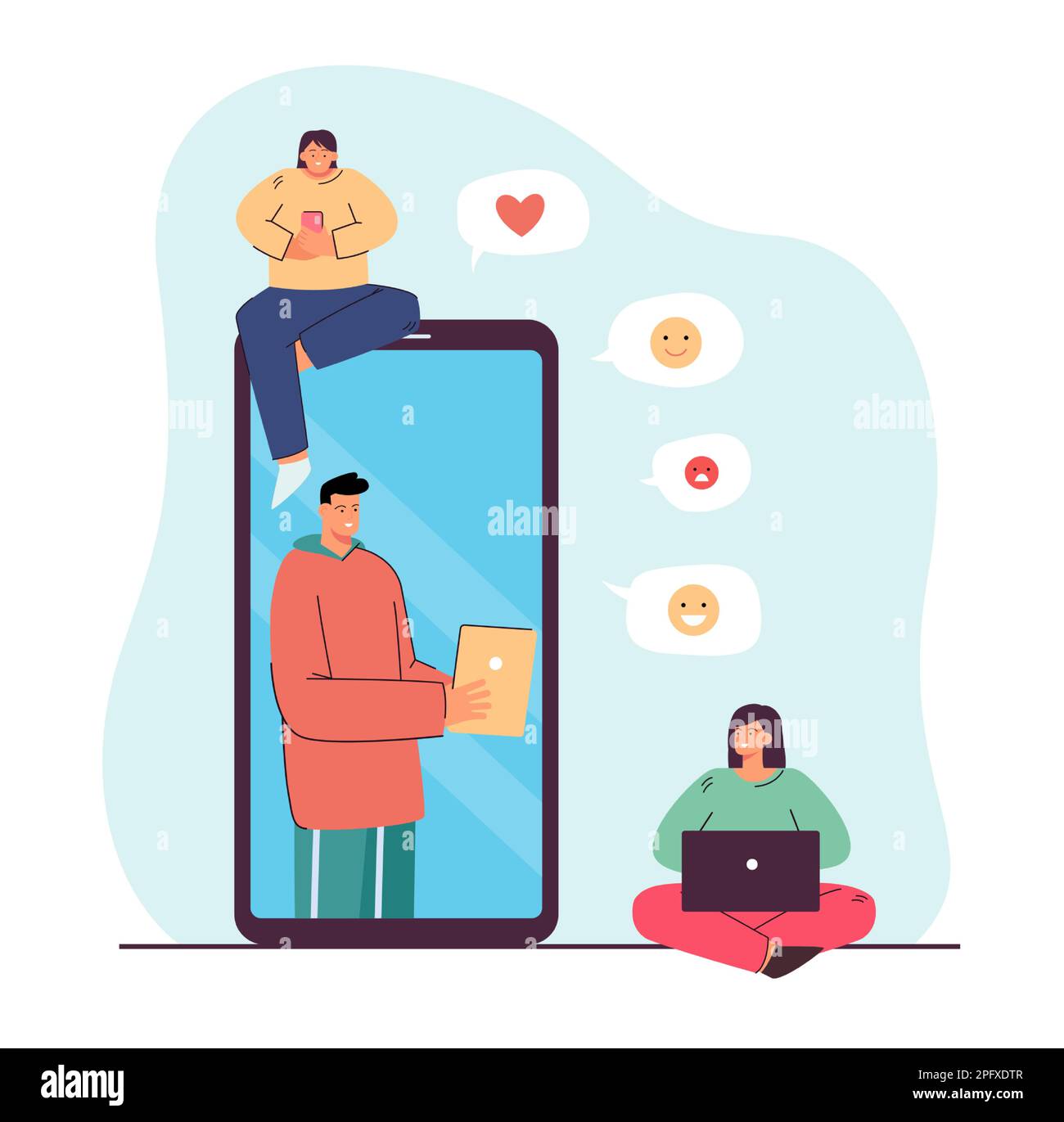 Users giving reactions and feedback to popular content Stock Vector ...