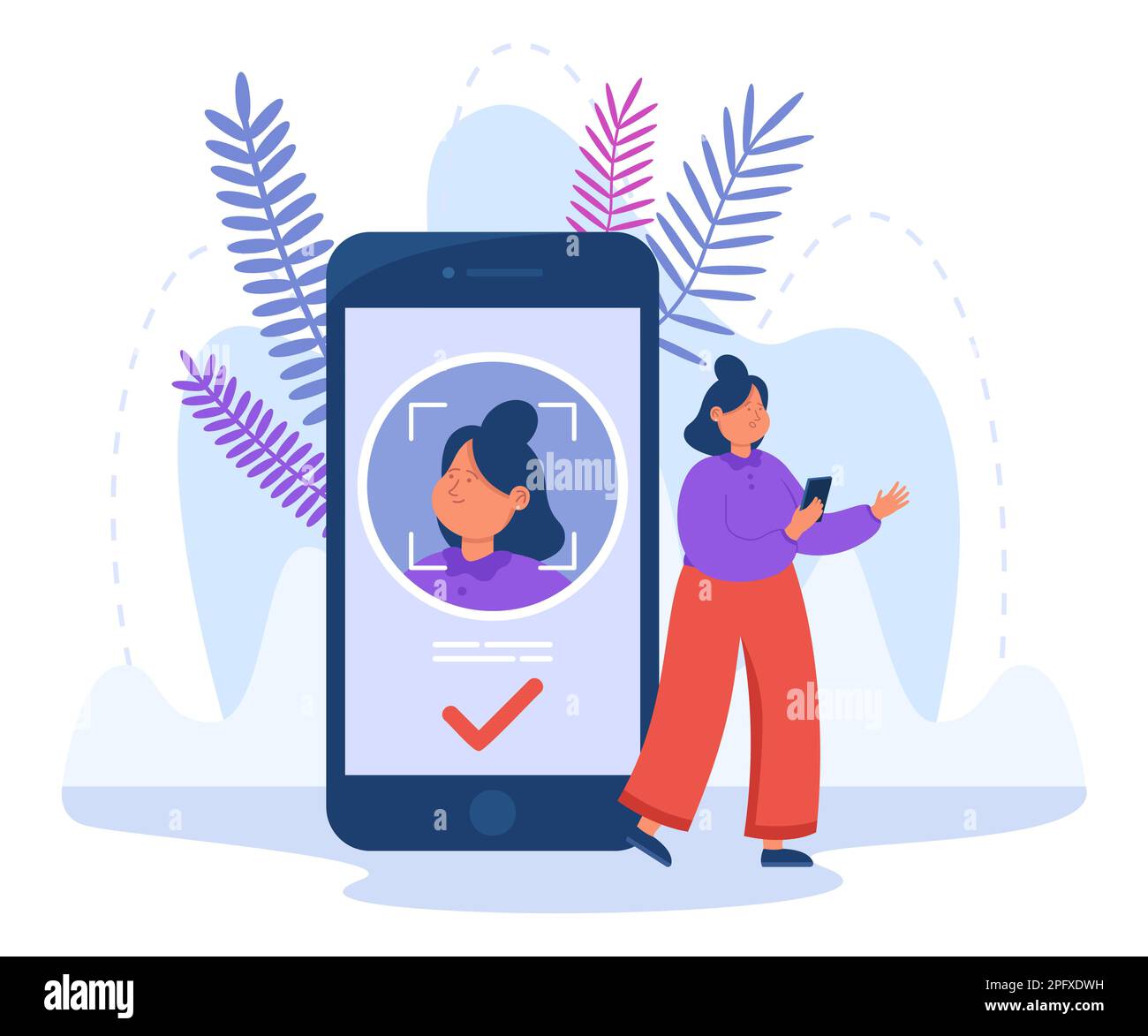 Identification face on smartphone Stock Vector Images - Alamy