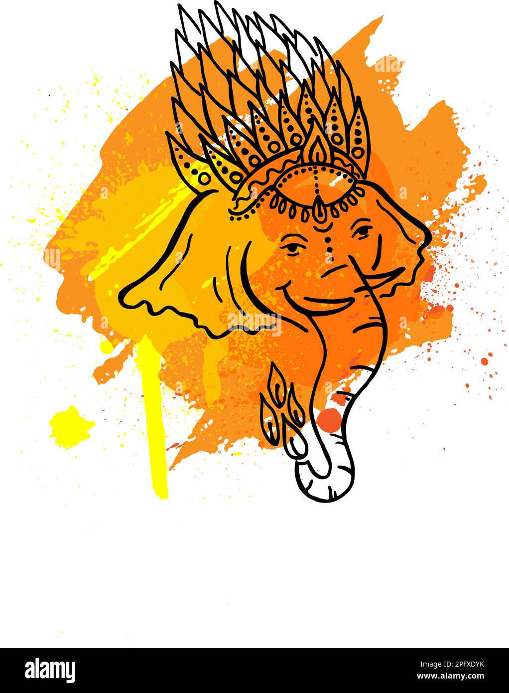 Creative vector illustration of Hindu god lord Ganesha in paint style ...