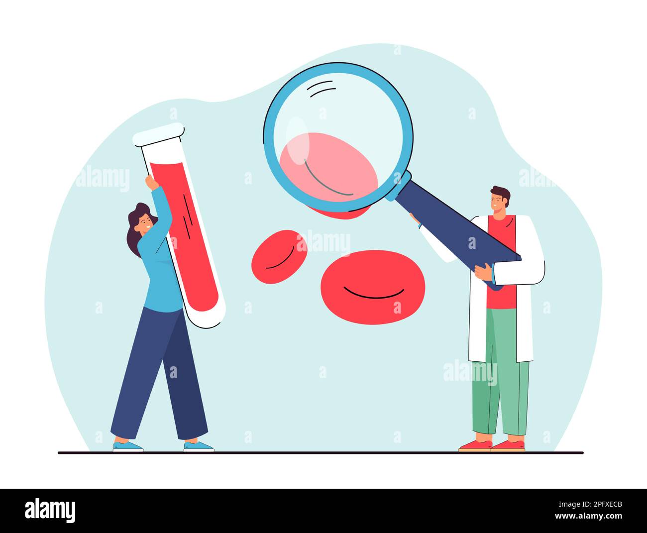 Research of red blood cells by tiny doctors Stock Vector Image & Art ...