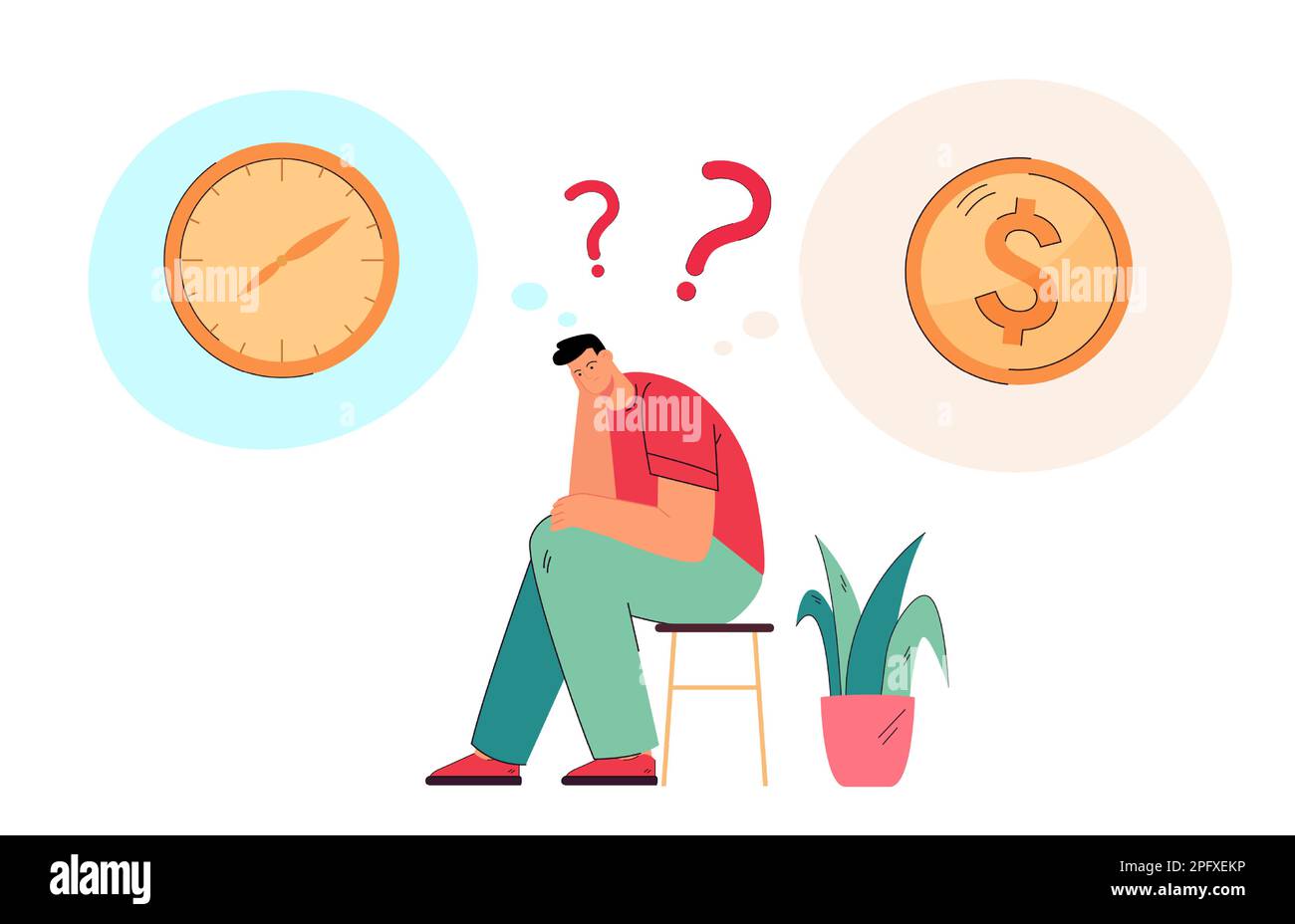 Money management concept between Stock Vector Images - Alamy