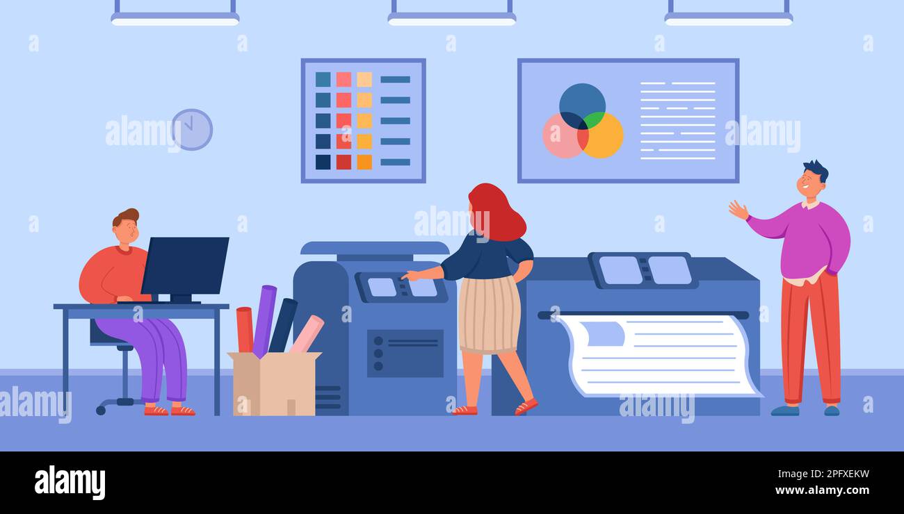 Machine worker printing Stock Vector Images - Alamy