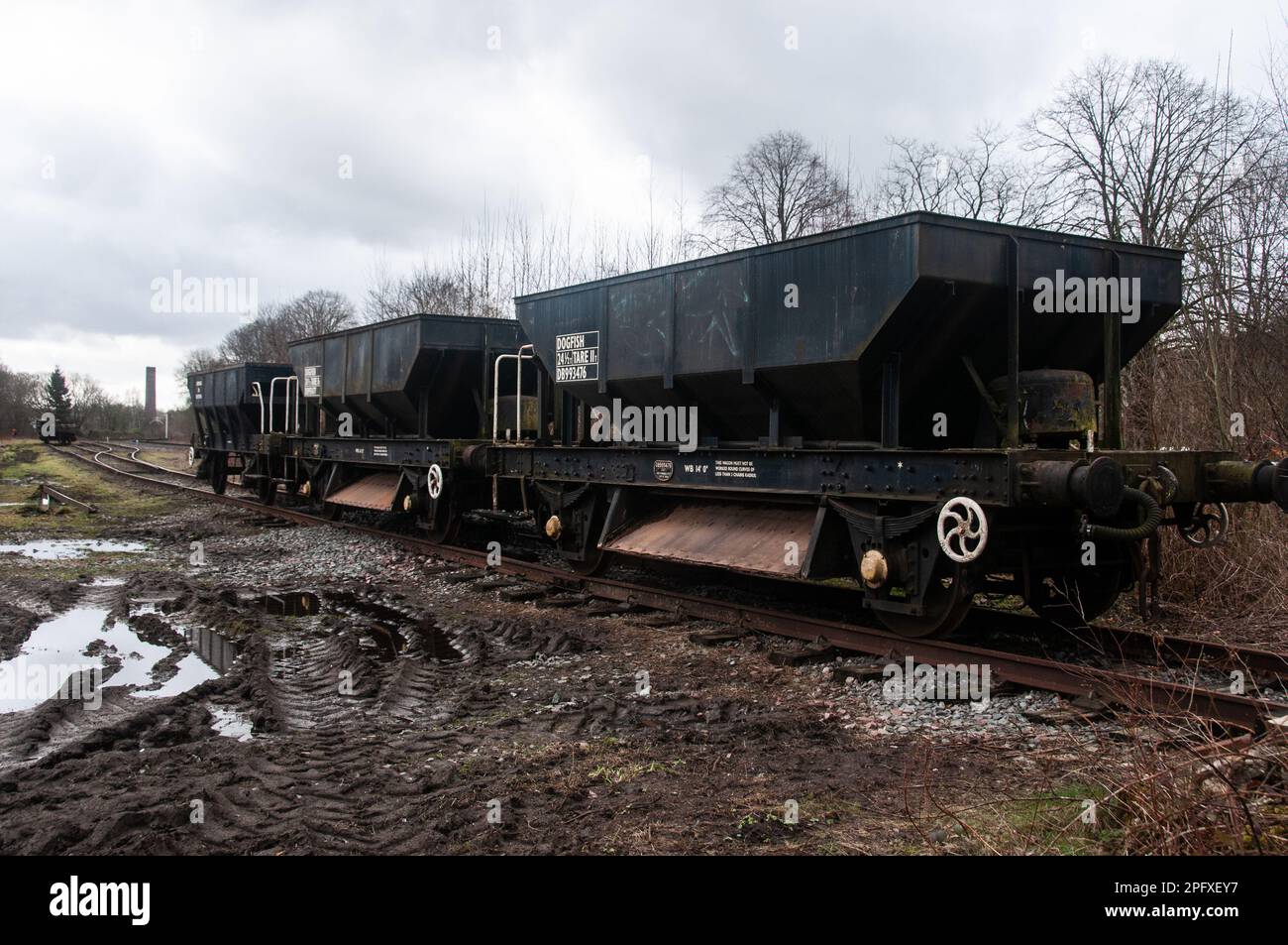 Around the UK - Railway freight wagons, trackside on the East ...