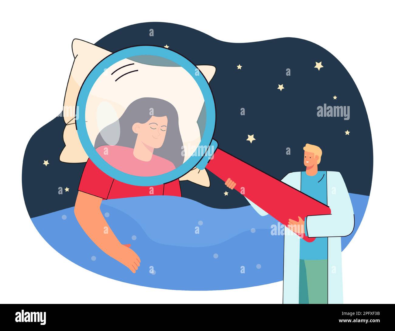 Monitoring sleep study Stock Vector Images - Alamy