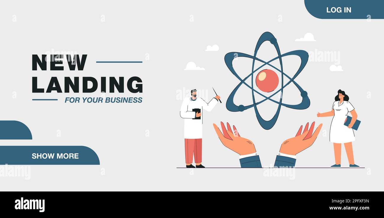 Science symbol in hands flat vector illustration Stock Vector Image ...