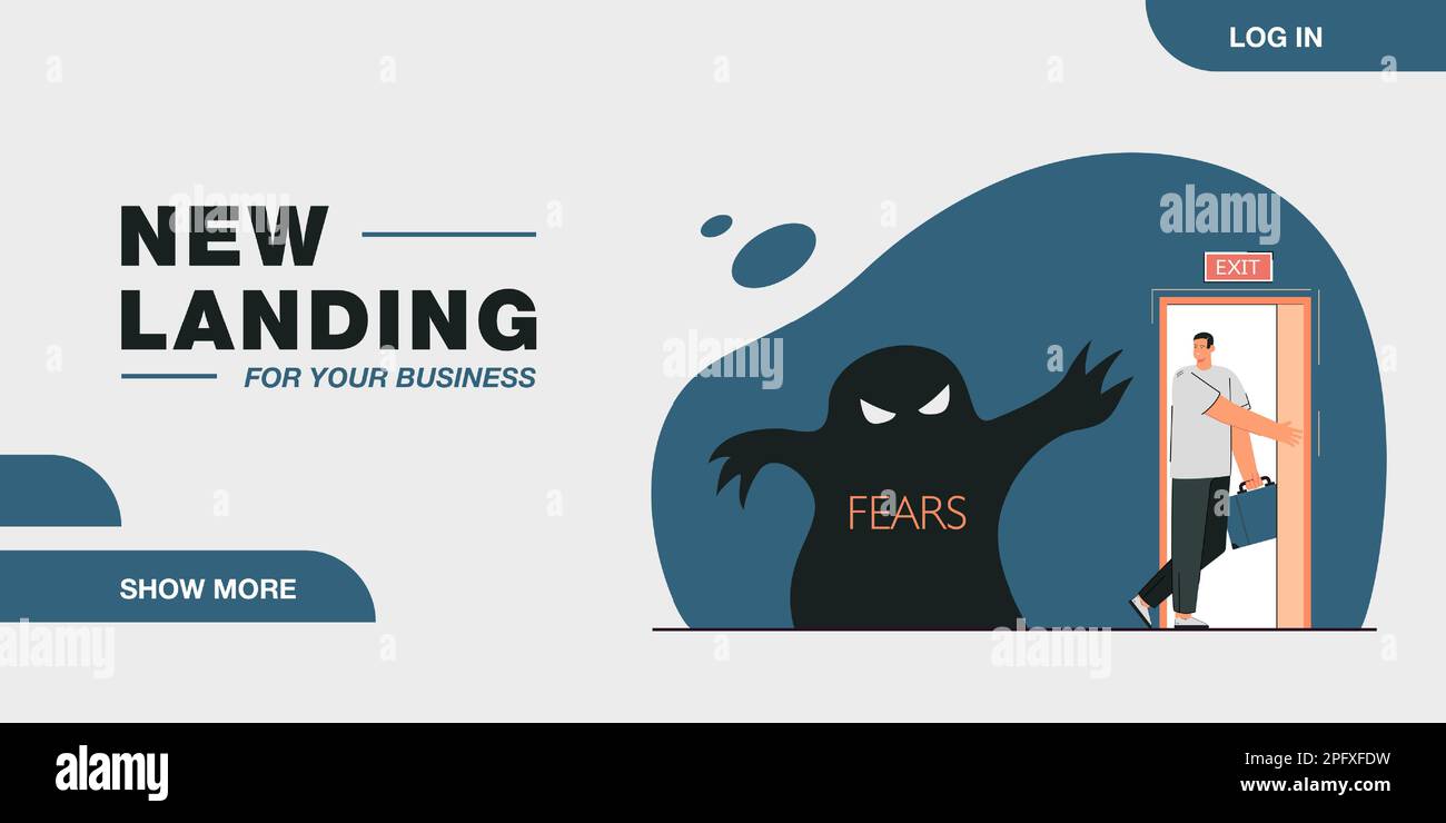 Man leaving room full of fears Stock Vector Image & Art - Alamy