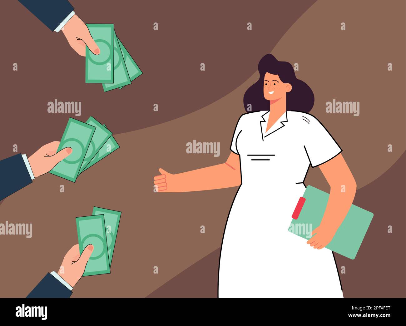 Concept doctor woman money Stock Vector Images - Alamy