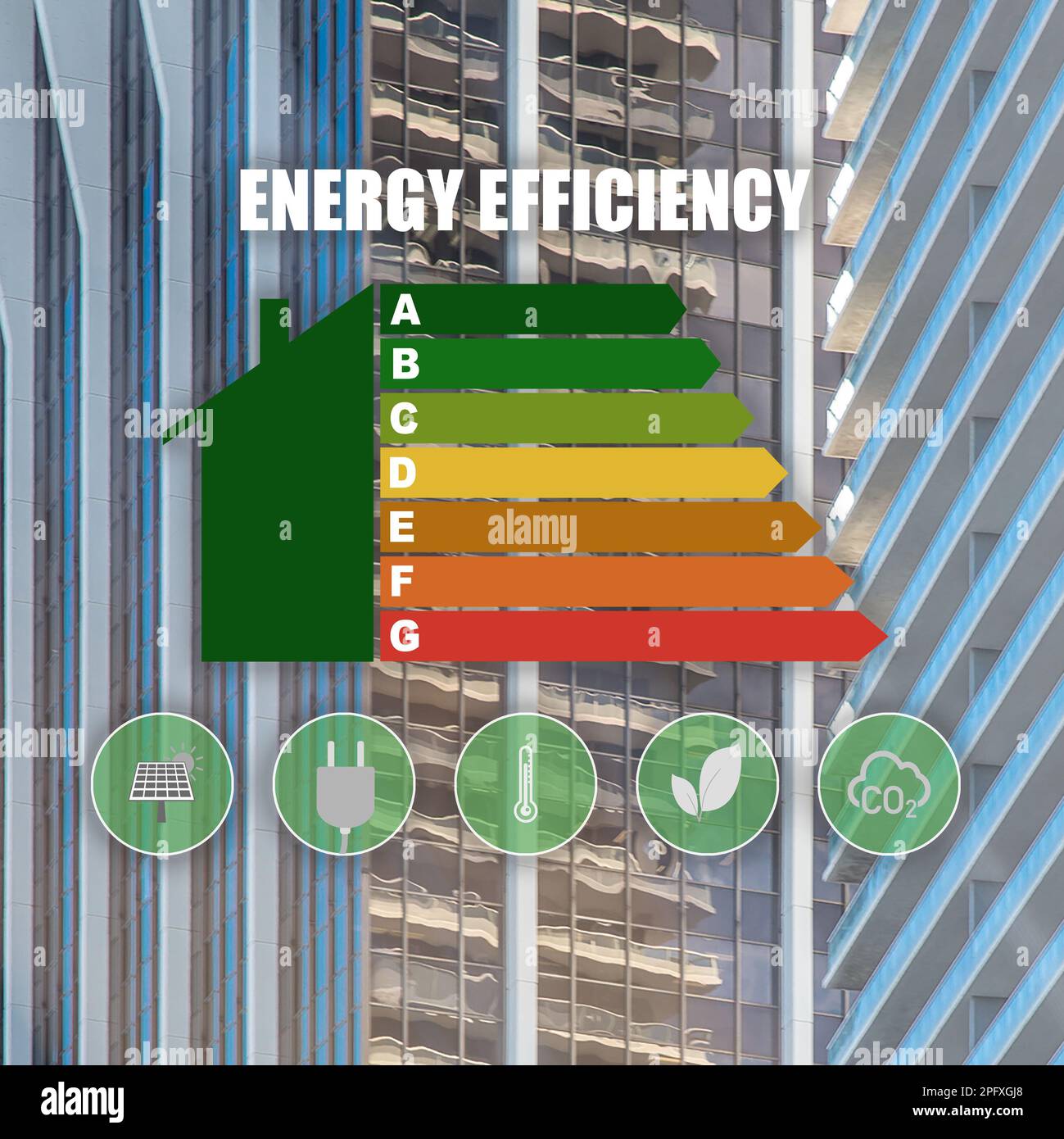 Energy buildings efficiency class, sustainable development. Ecological ...