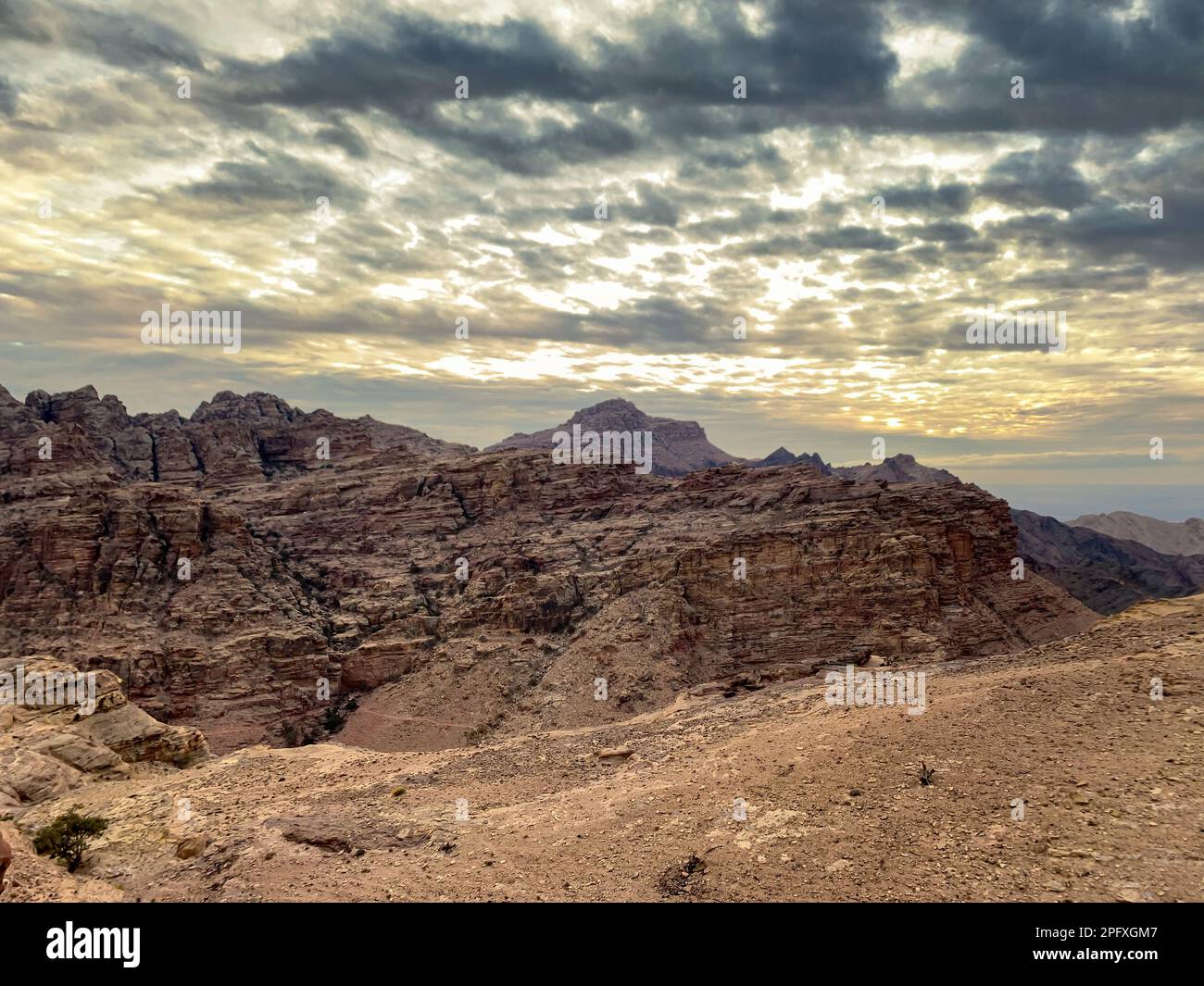 Mountain range at the lost city of Petra in Jordan Stock Photo - Alamy