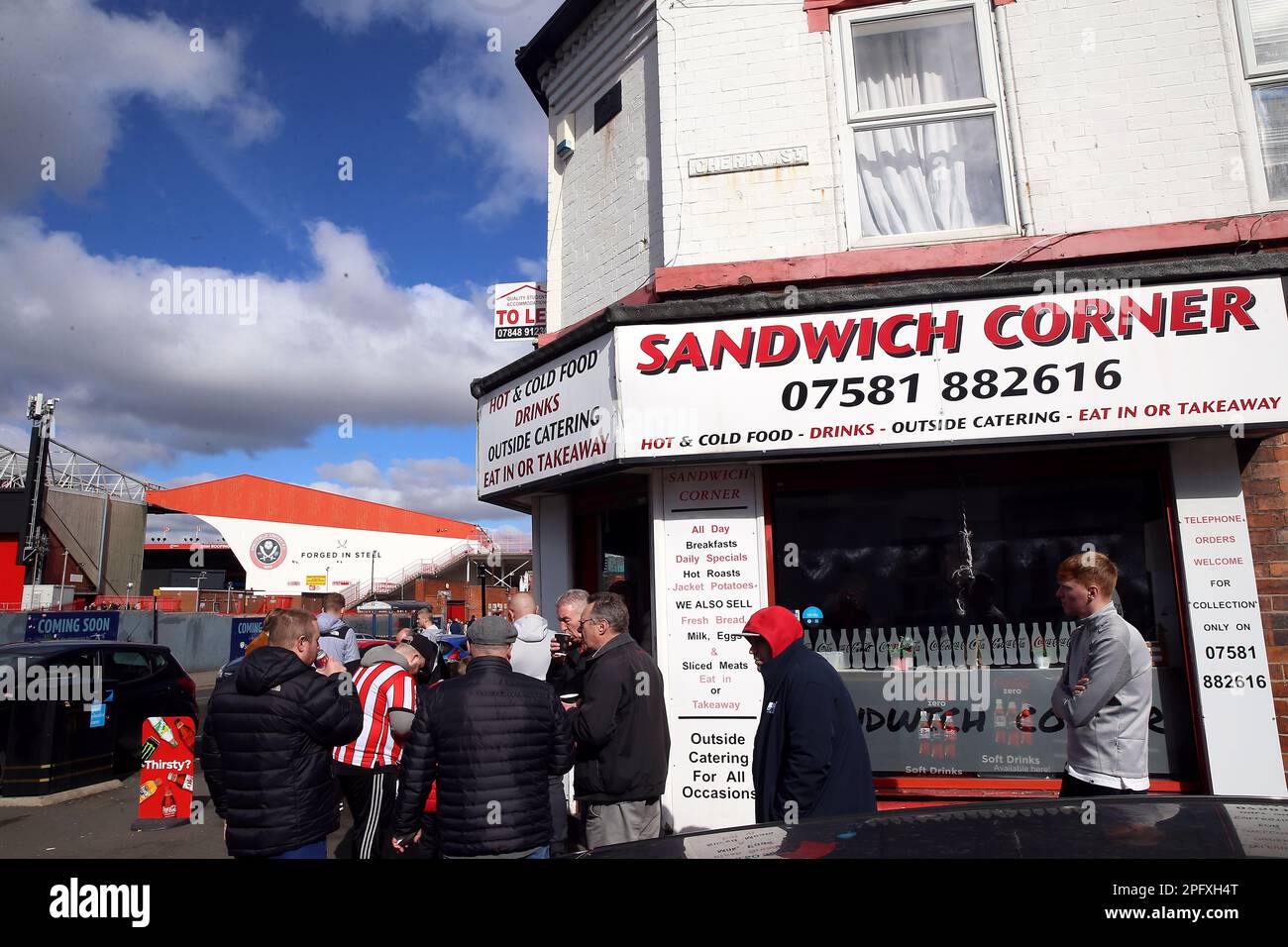 Fans have food and drinks from Sandwich Corner near the ground ahead of ...