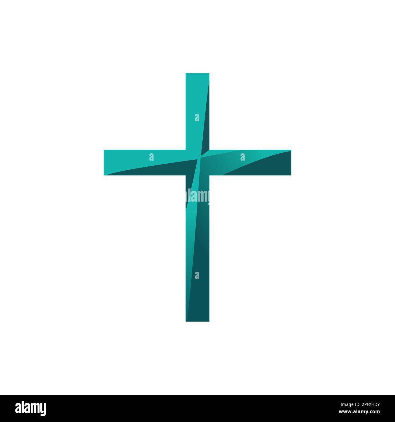 Religious blue cross on a white background. Christianity logo. . Vector ...