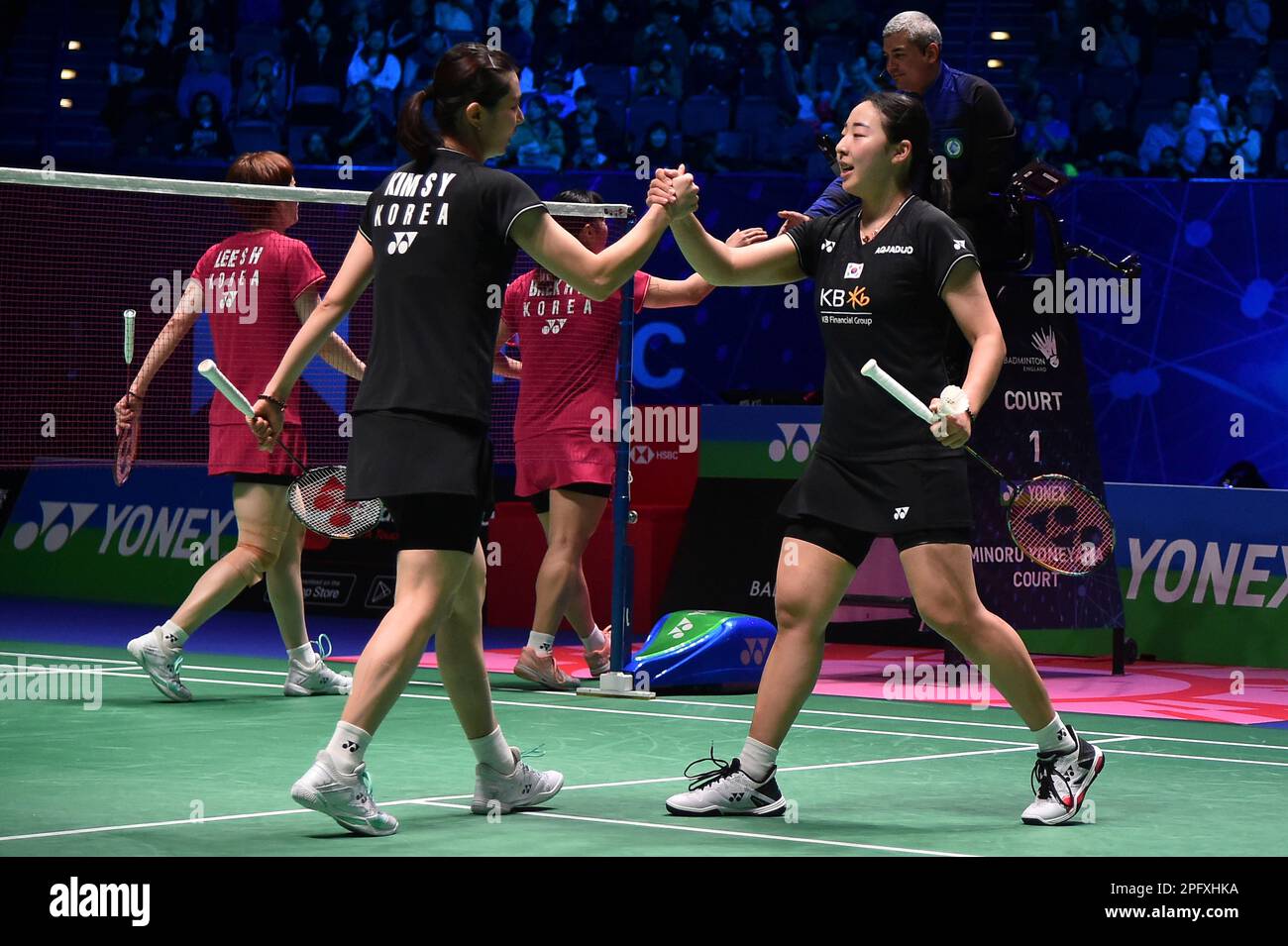 Korea's Kim So Yeong and Kong Hee Yong, right, celebrate after winning ...