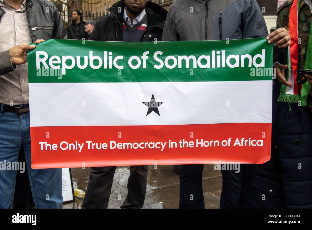 Pro-Somaliland independence demonstrators convened outside Downing ...
