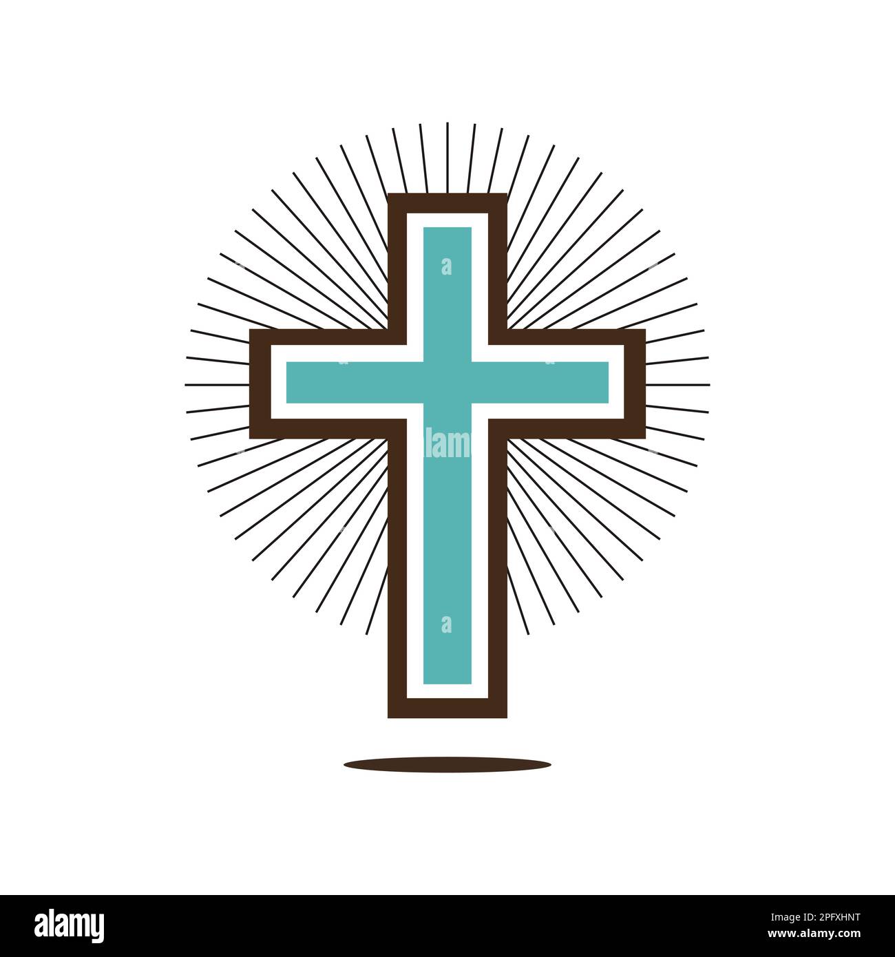 Religious blue cross on a white background. Christianity logo. . Vector ...