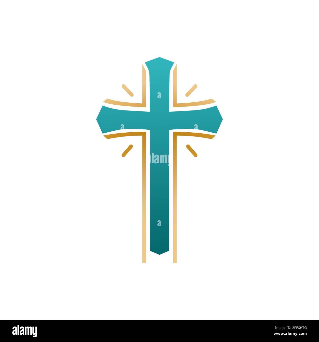 Religious blue cross on a white background. Christianity logo. . Vector ...