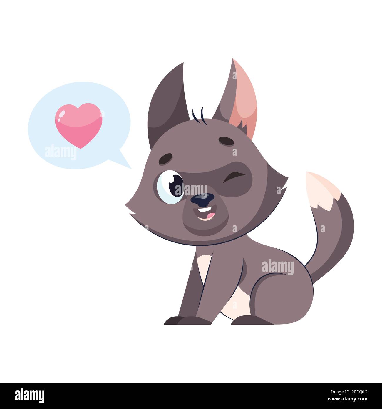 Cartoon wolf sitting hi-res stock photography and images - Alamy