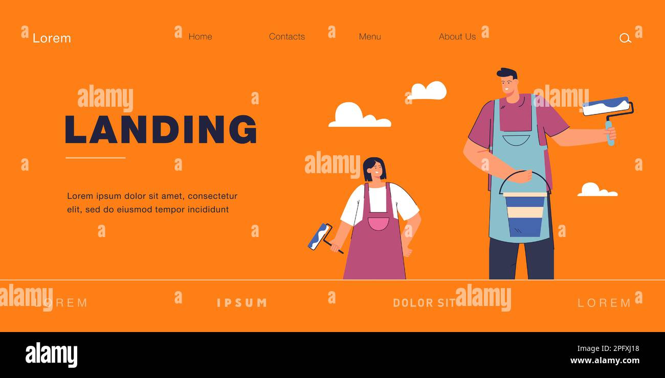 Father painting wall Stock Vector Images - Alamy