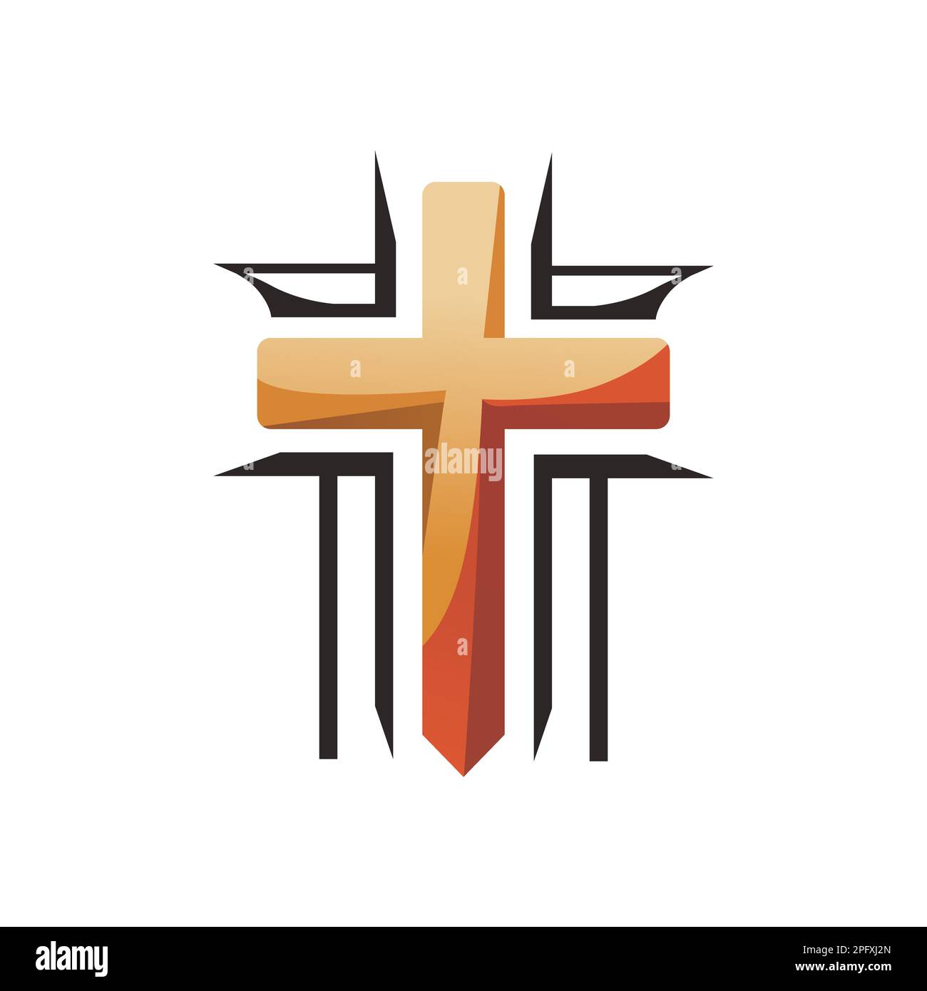 Religious cross on a white background. Christianity logo. . Vector ...