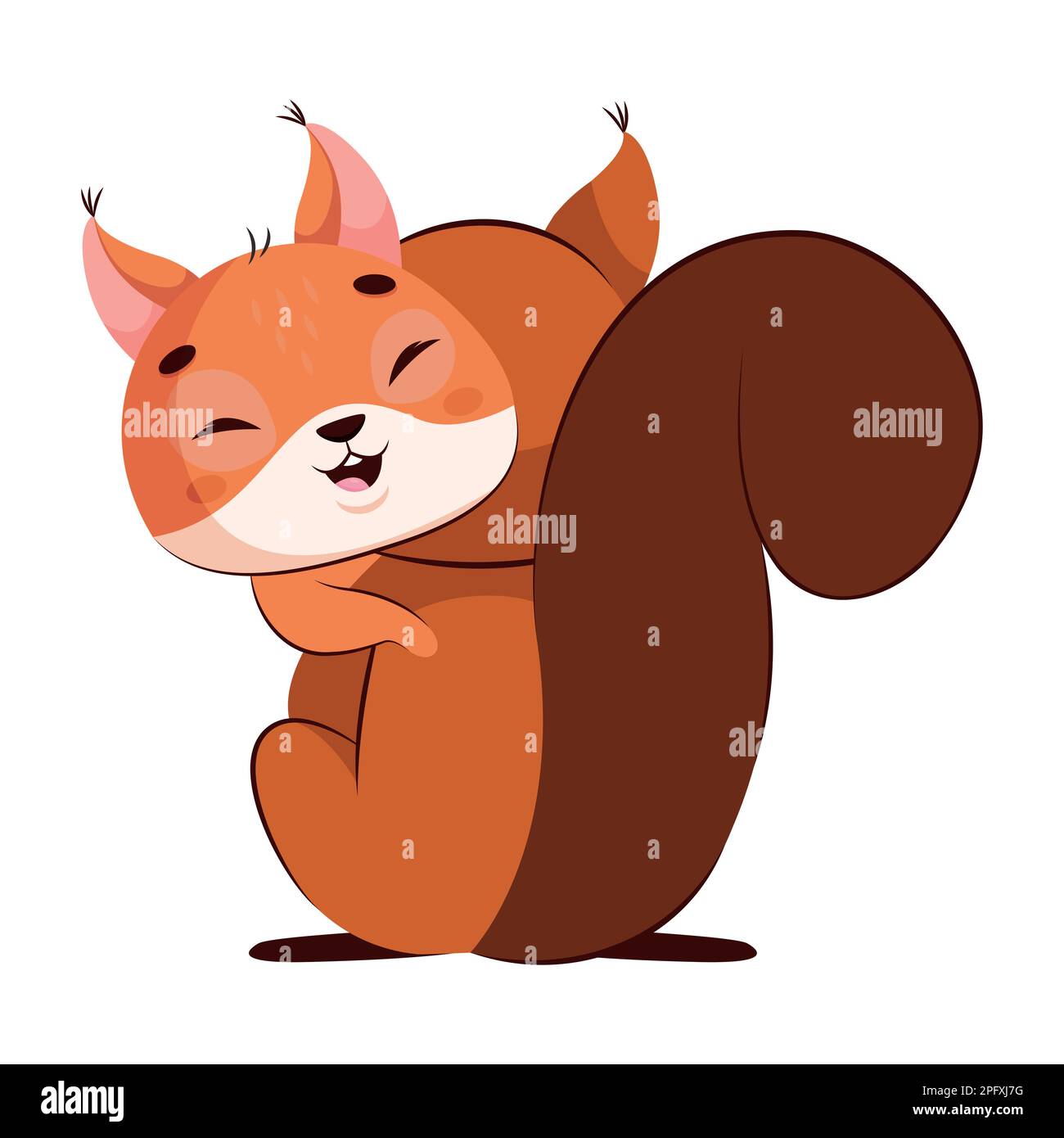 Happy squirrel hugging friend cartoon vector illustration Stock Vector ...