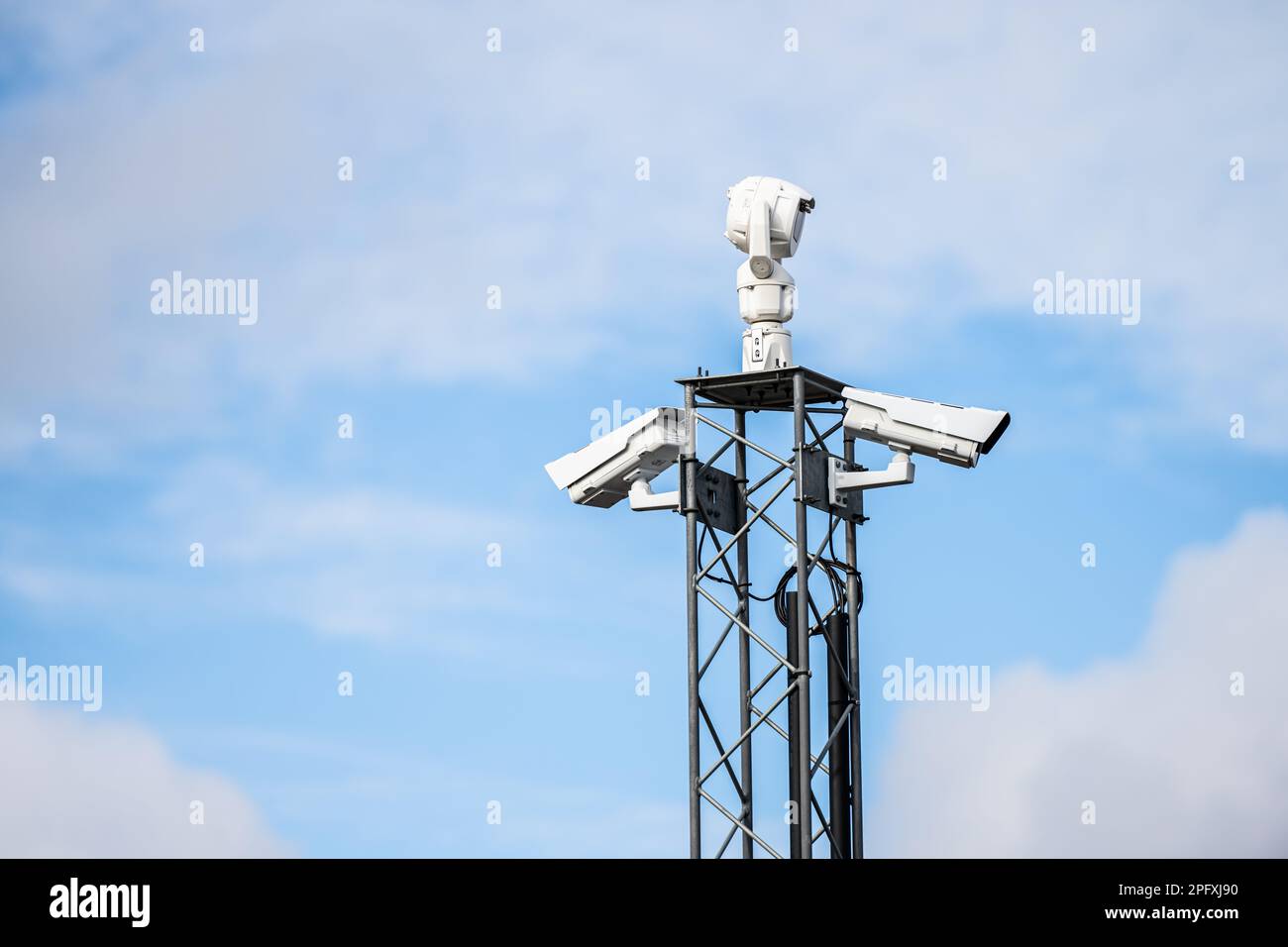Traffic cameras on top of a pylon Stock Photo - Alamy