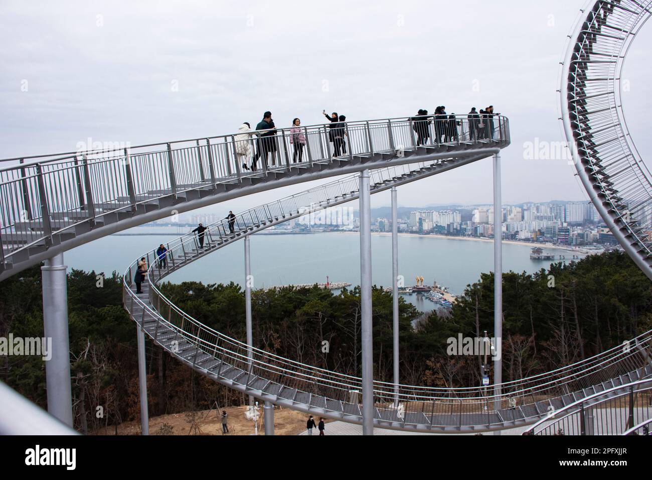 Landmark destination of trip tour Pohang space sky walk in Hwanho ...