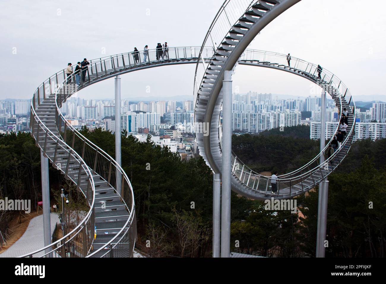 Landmark destination of trip tour Pohang space sky walk in Hwanho ...