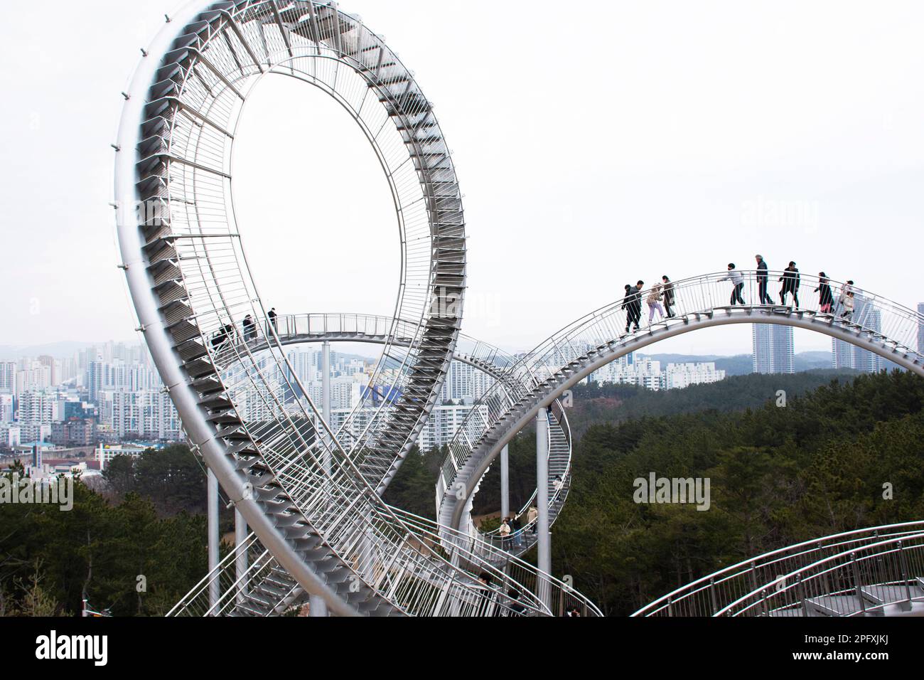 Landmark destination of trip tour Pohang space sky walk in Hwanho ...