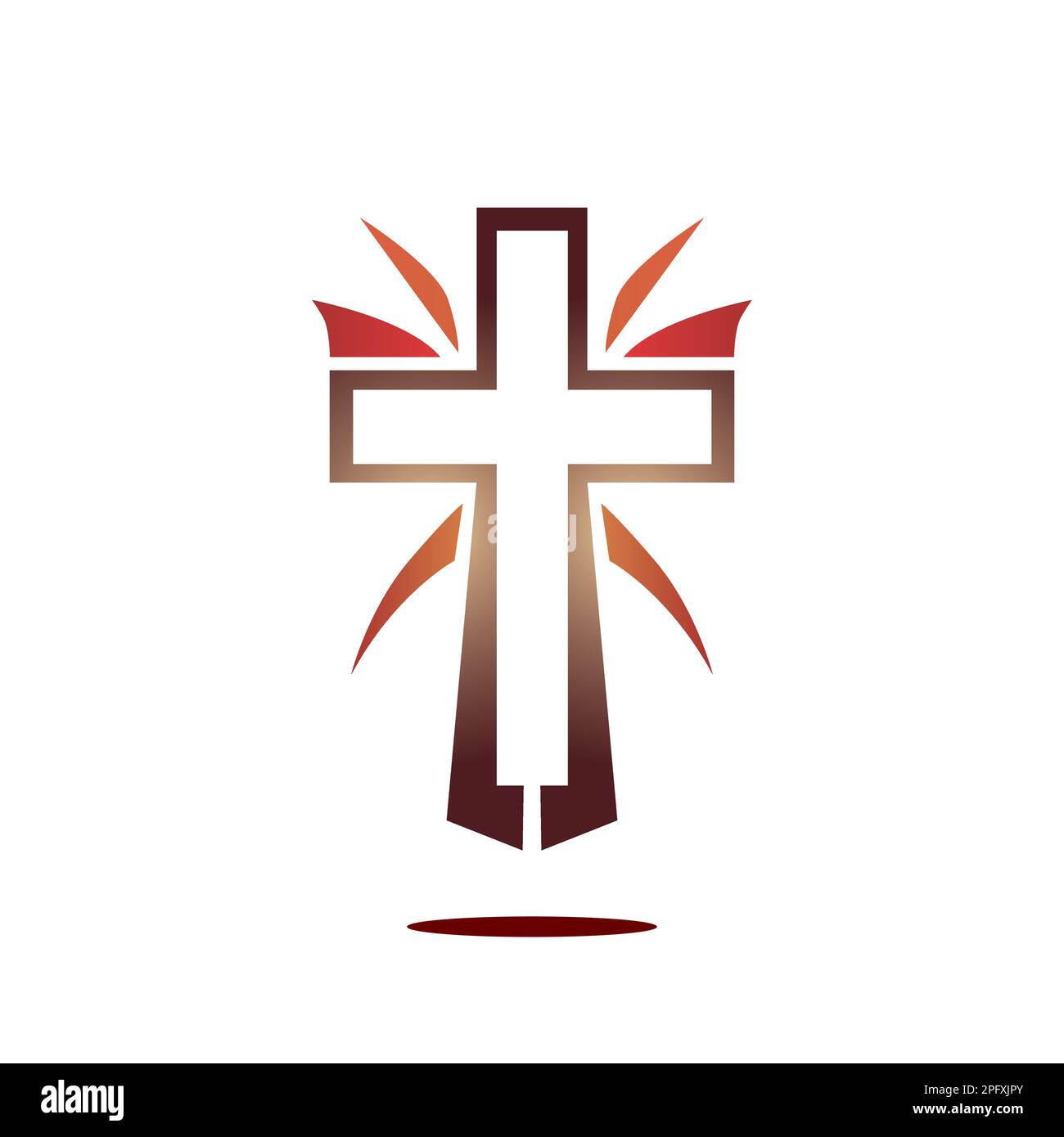 Religious cross on a white background. Christianity logo. . Vector ...