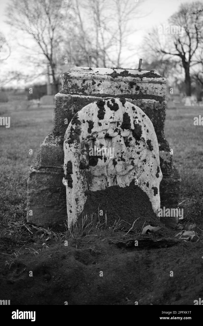 Vintage traditional stone gravestone with a blank epitaph and room for ...