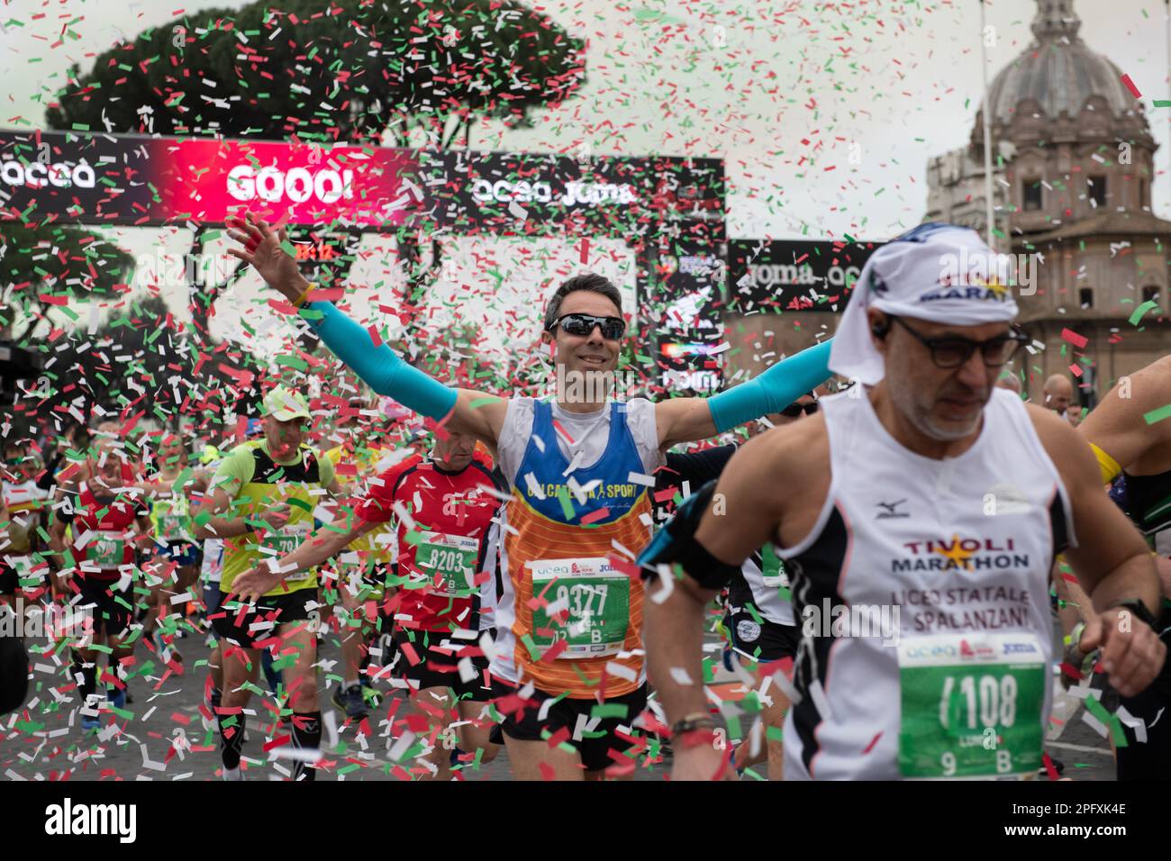 Marathon of Rome, Italy 19th Mar, 2023. Runners of the marathon at the ...